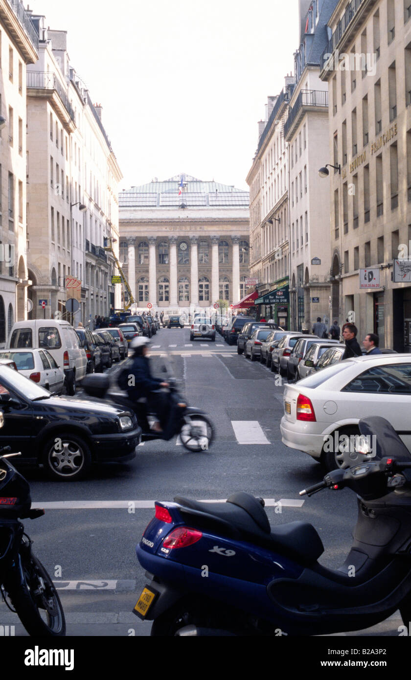 Parisian Street and Stock Exchange Building Palais Brongniart Bourse ...