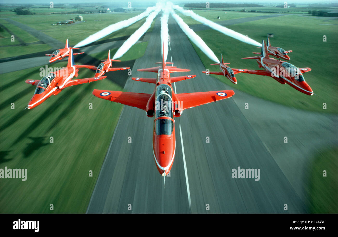 Red Arrows aerobatic team Stock Photo - Alamy