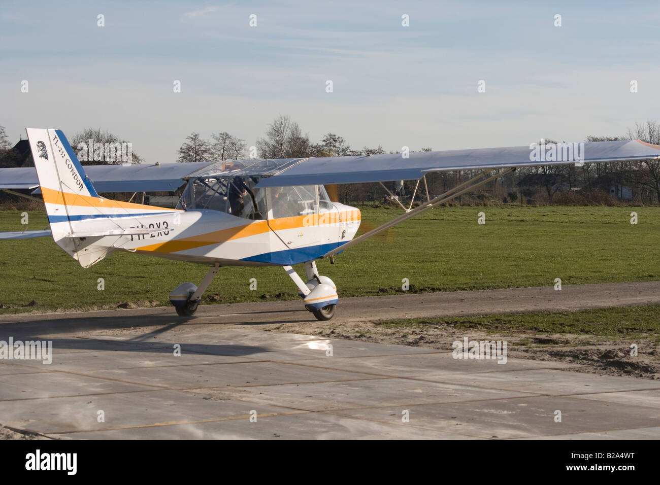 Flying in ultralight airplane Stock Photo - Alamy