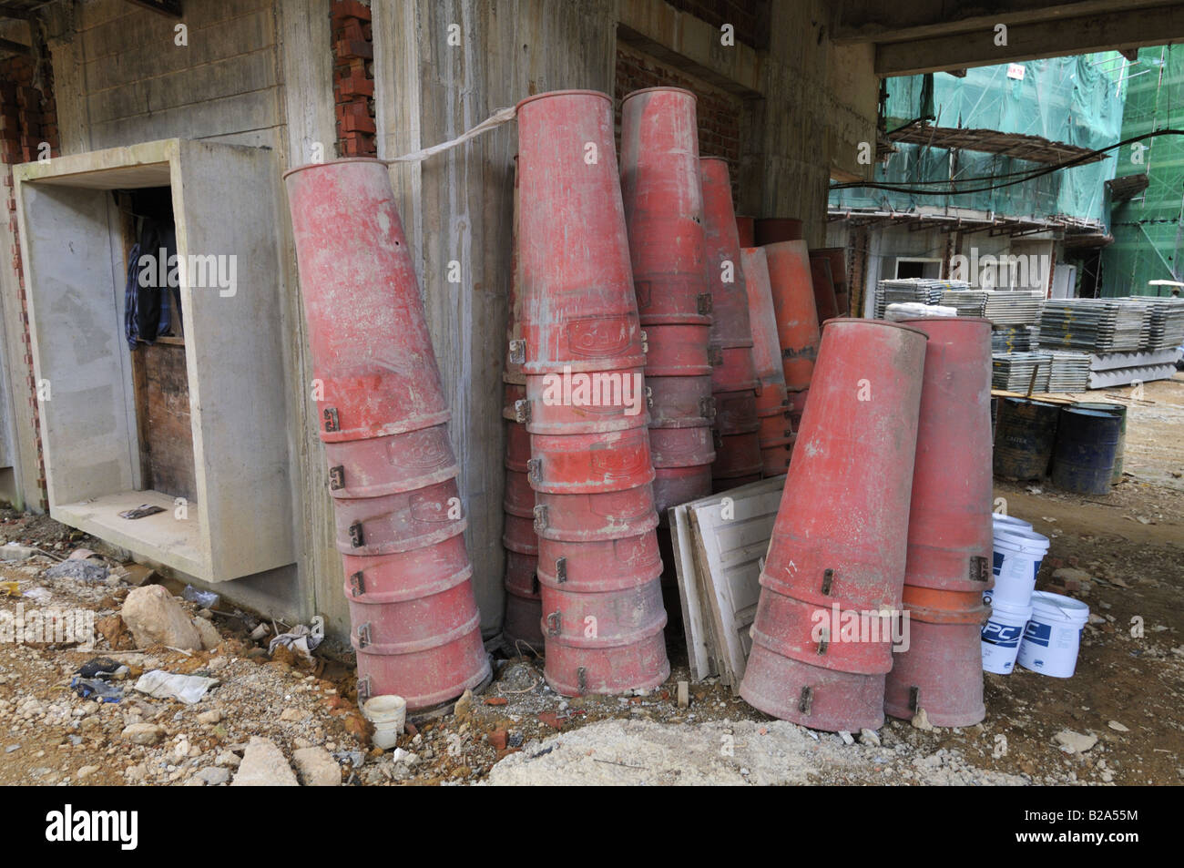 Buckets at buildign site Stock Photo - Alamy