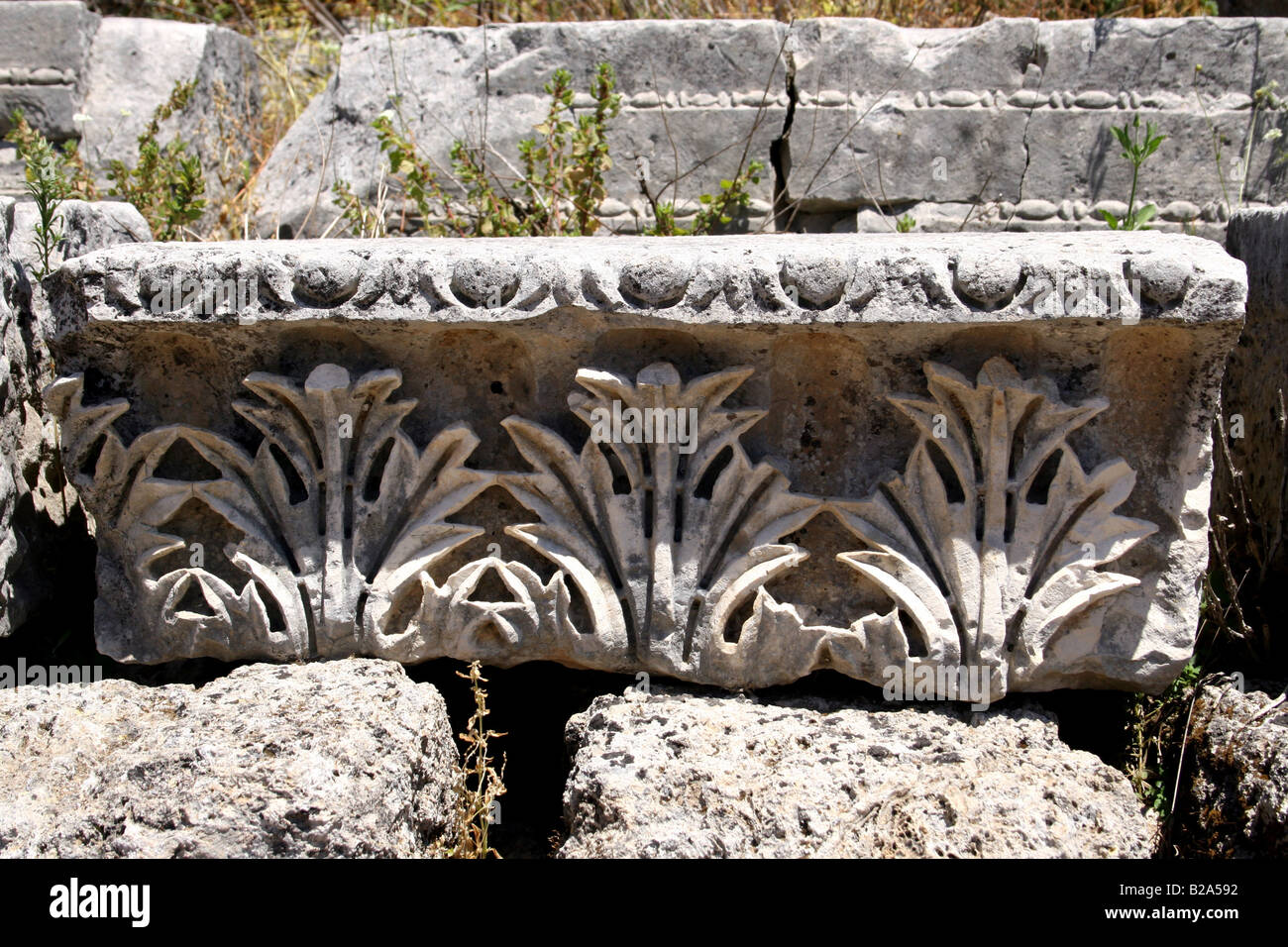 A CARVED MARBLE ROMAN RELIC FOUND AT PERGE, TURKEY Stock Photo - Alamy