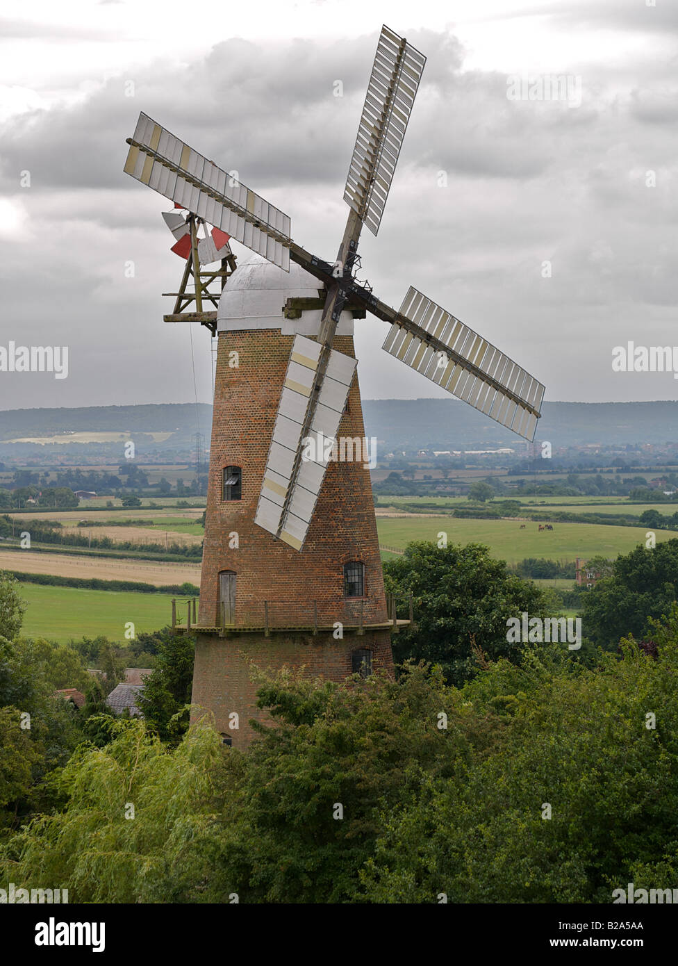 Quainton windmill on an overcast day Stock Photo - Alamy