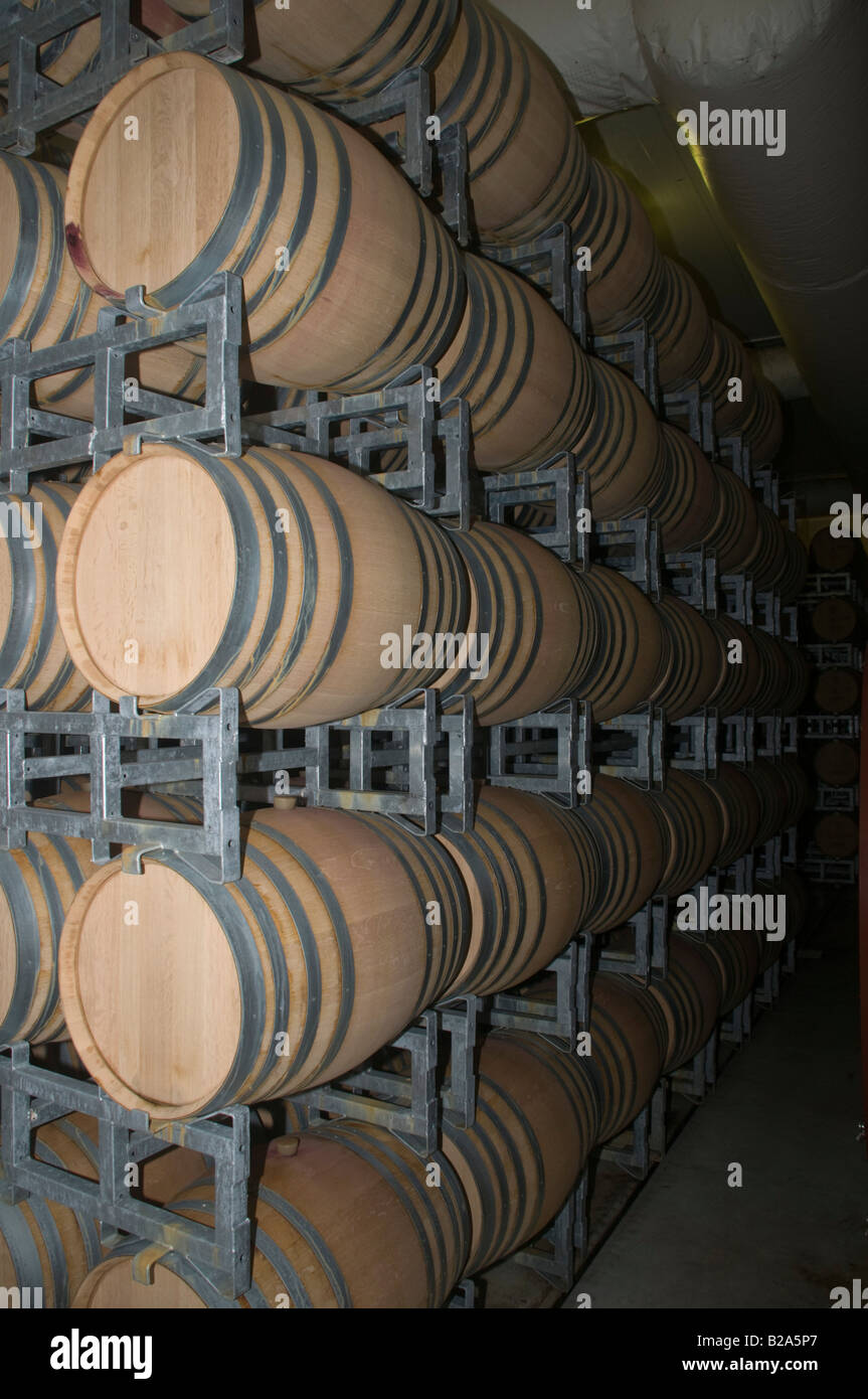 Israel Lower Galilee Tabor Winery Oak wood wine ageing barrels Stock ...