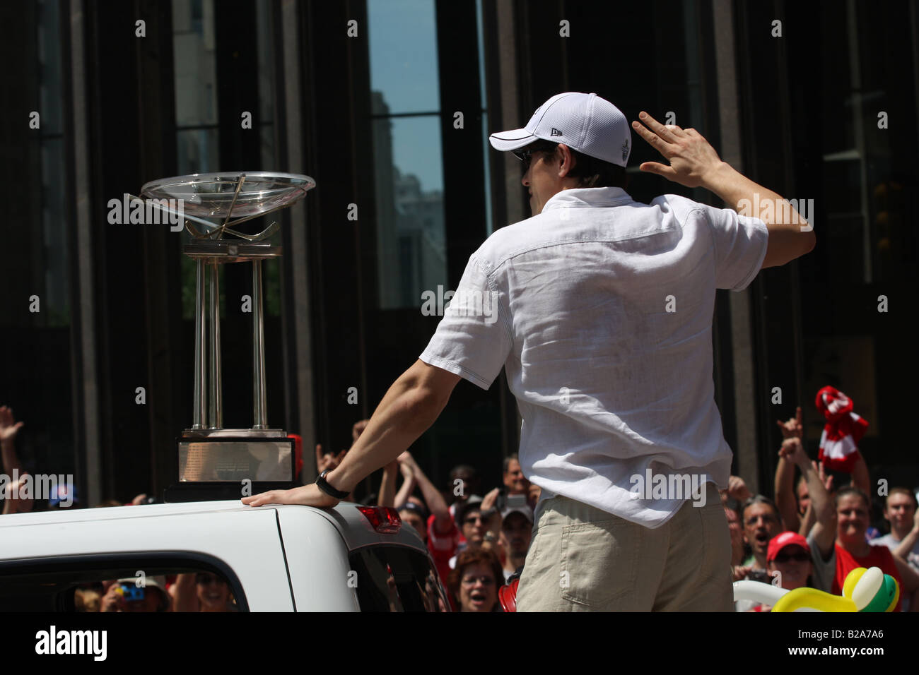 Pavel Datsyuk with the President's Trophy during the Detroit Red Wings ...