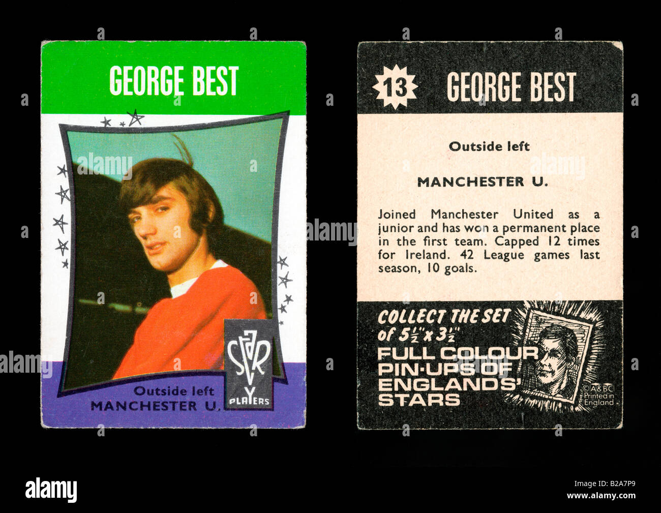 Bubble gum trading card of Manchester United footballer George Best ...