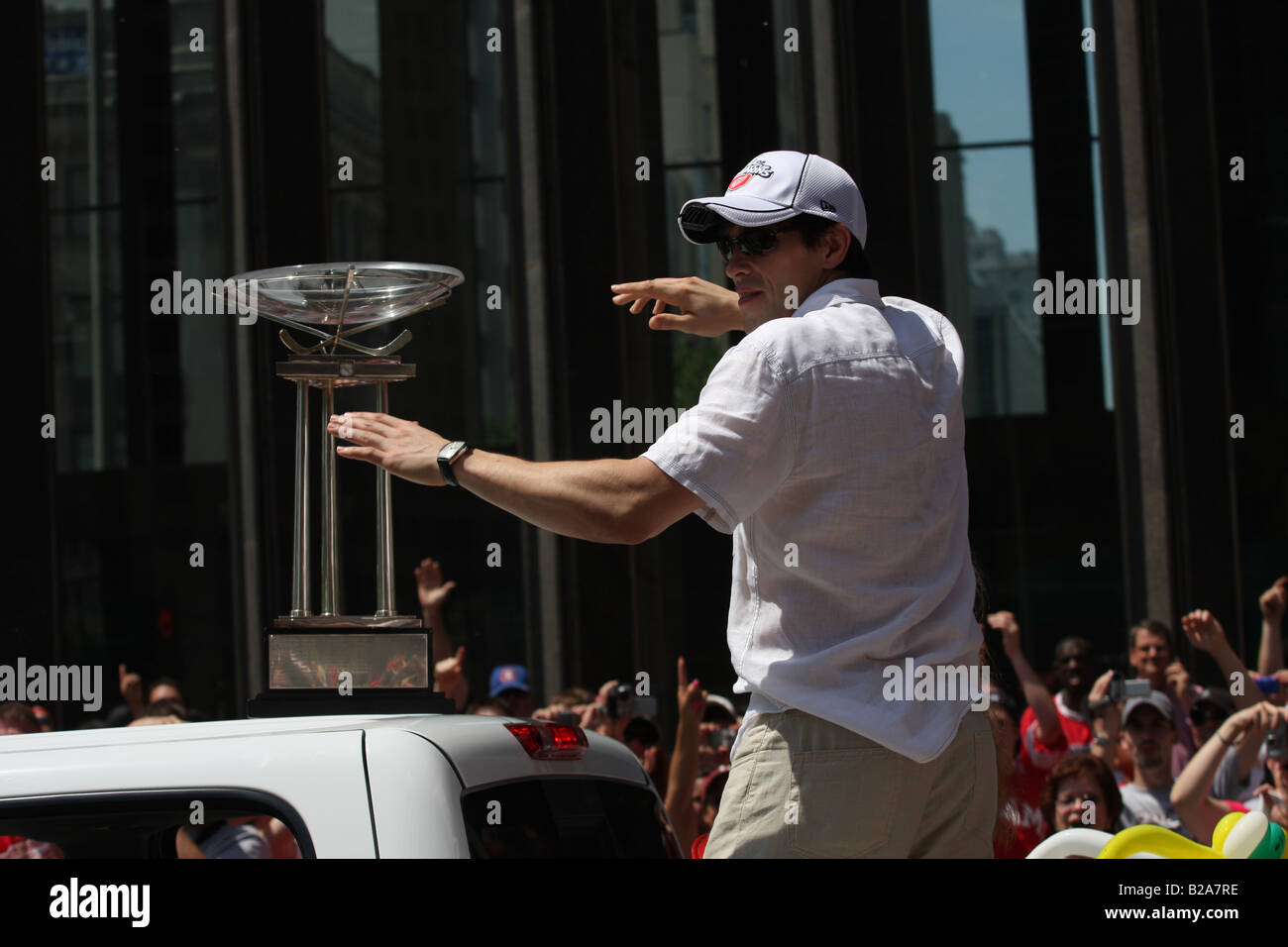 Pavel Datsyuk with the President's Trophy during the Detroit Red Wings ...