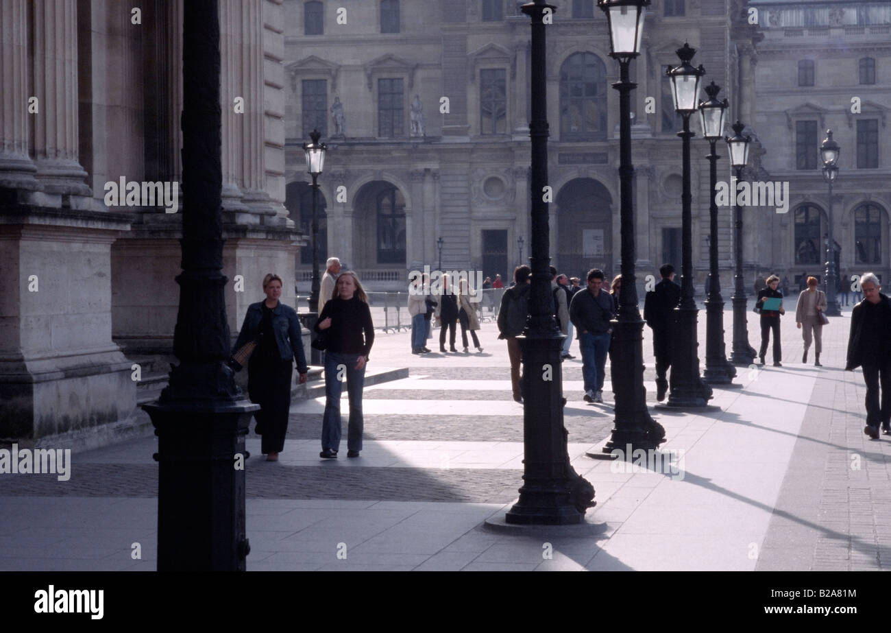 Louvre Lamp Posts Paris France Europe Stock Photo - Alamy