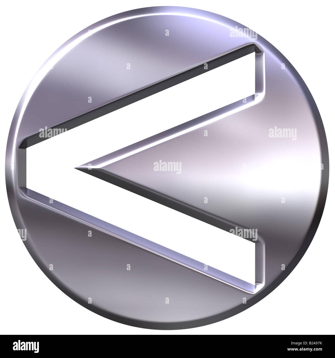 3d silver framed strict inequality symbol representing less or greater ...