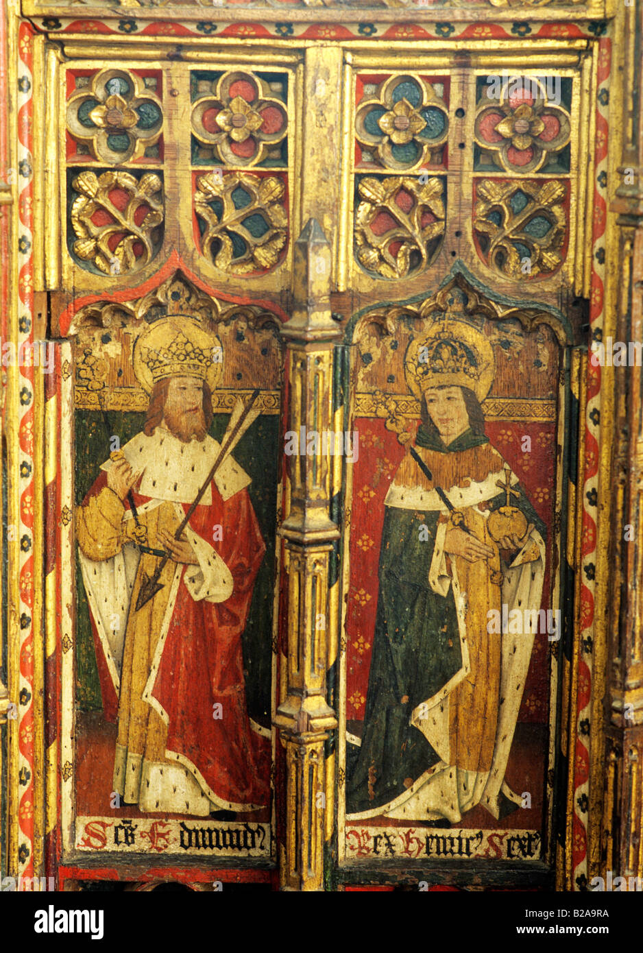 Ludham Church Norfolk Rood Screen painted figures on dado St Edmund ...