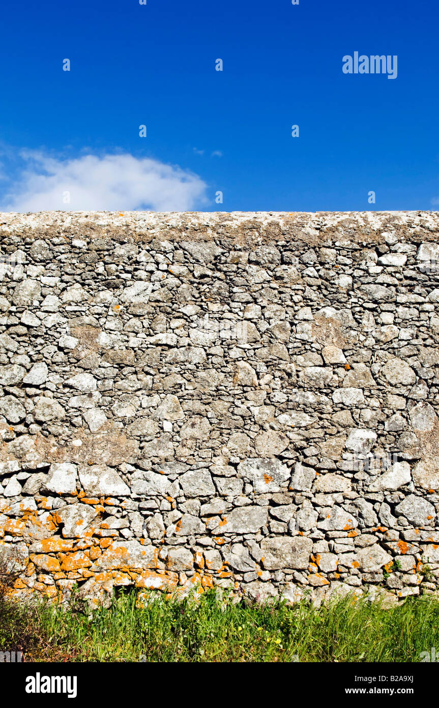 Ancient rustic stone wall beautifully preserved in a shiny day Stock ...