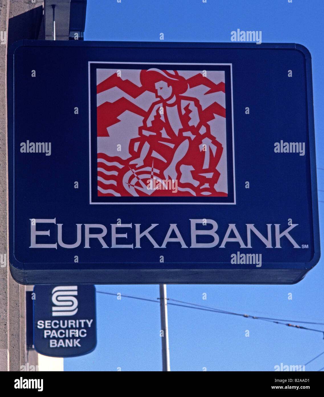 Eureka Bank and Security Pacific Bank branch signs in San Francisco ...