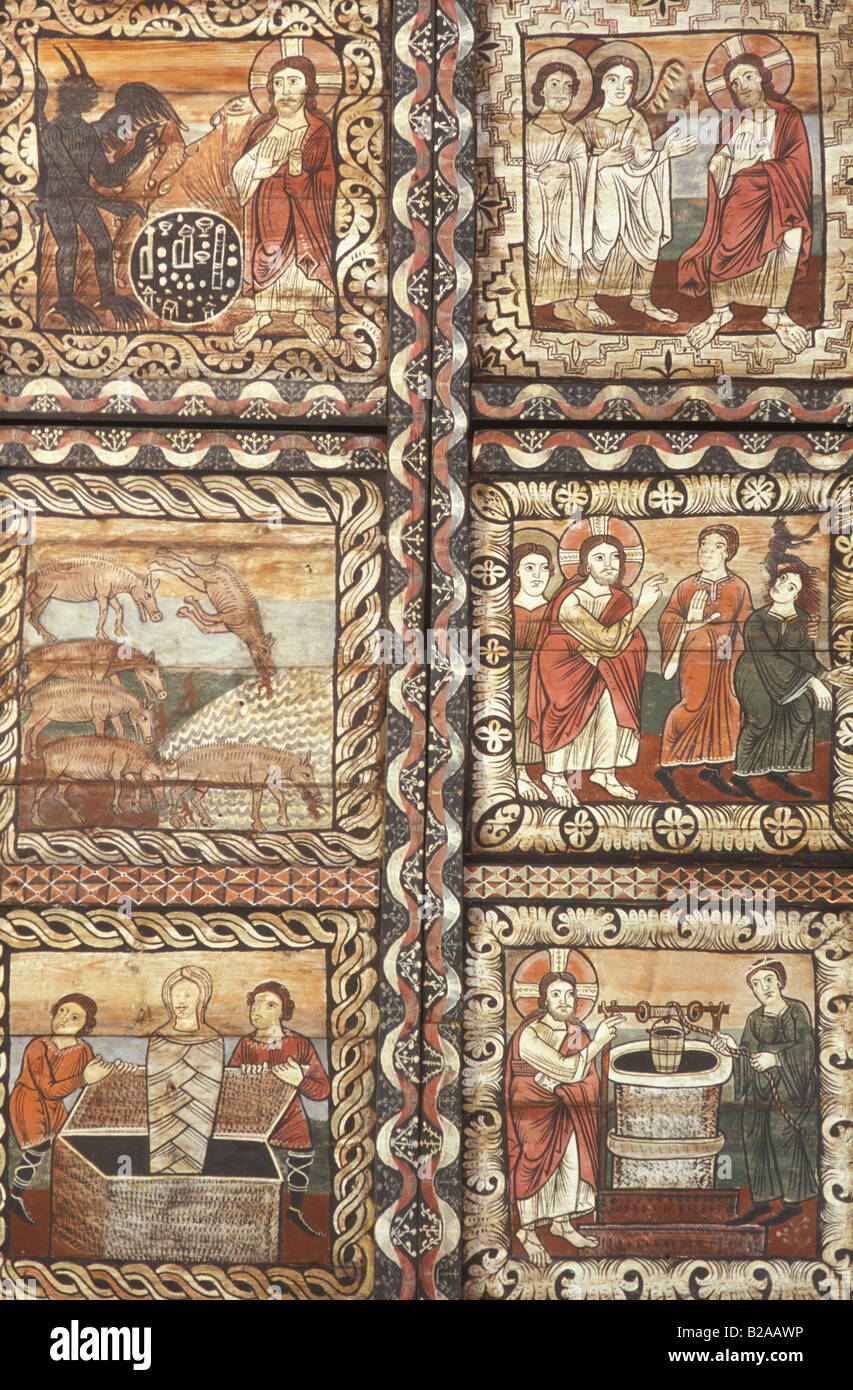 Gothic mural paintings in the church Sogn Gieri St Georg from the 14th ...