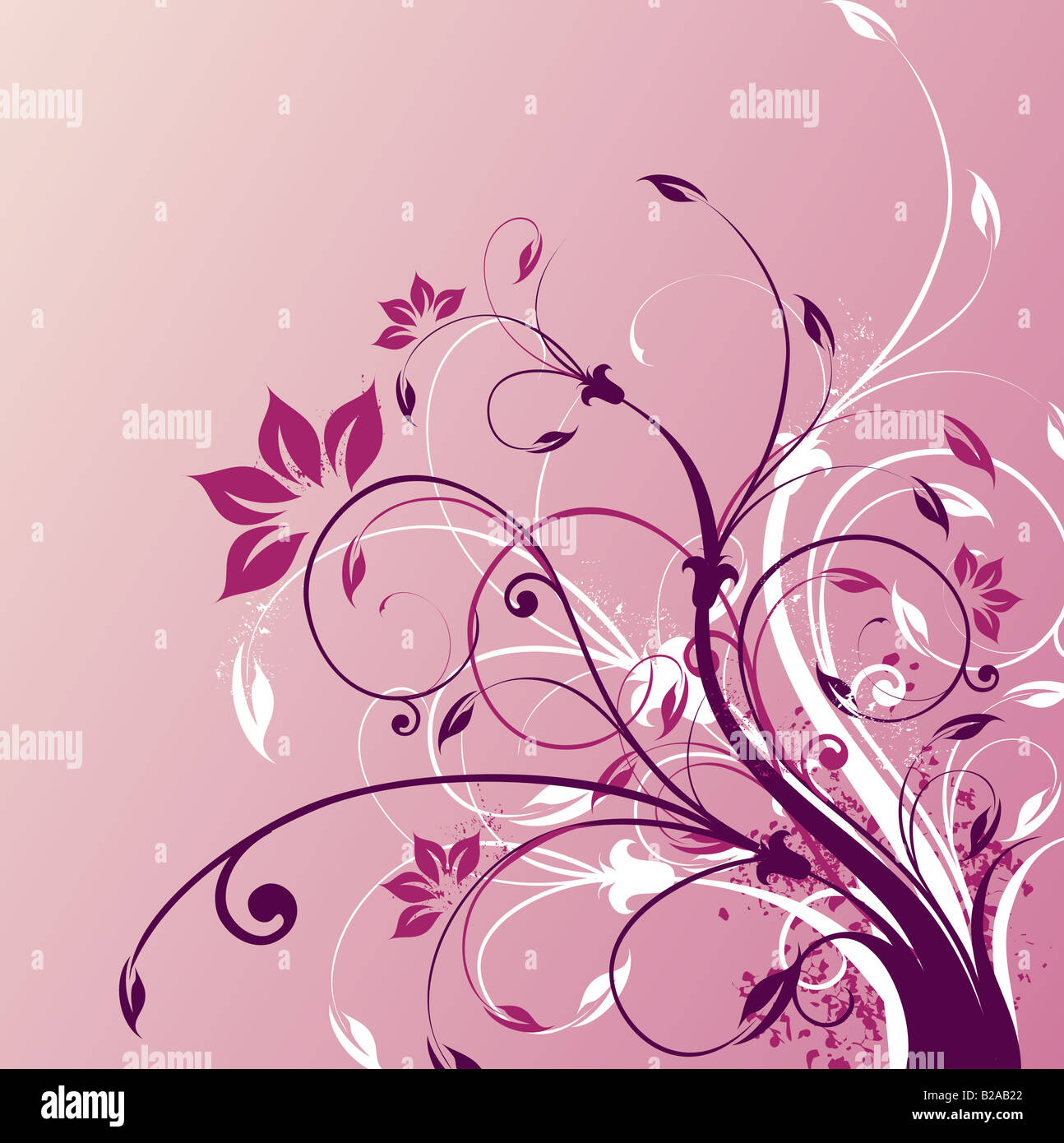 illustration drawing of floral background Stock Photo - Alamy