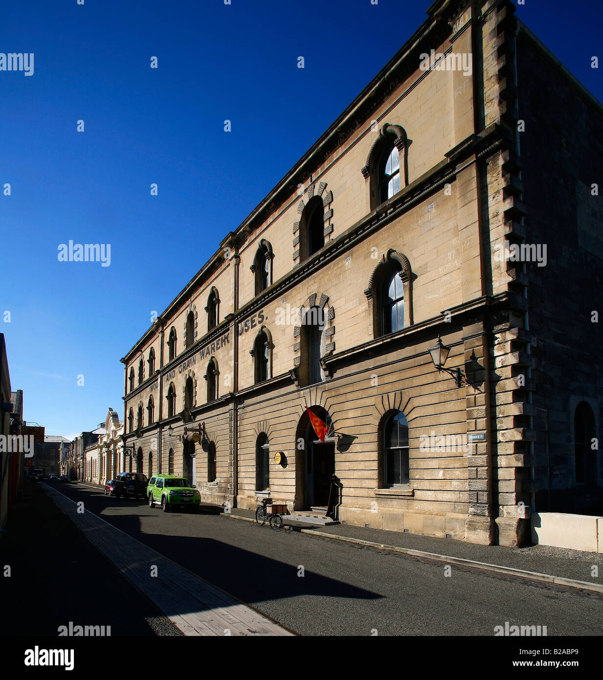 Historic wool and grain warehouses in the Port town of Oamaru New ...