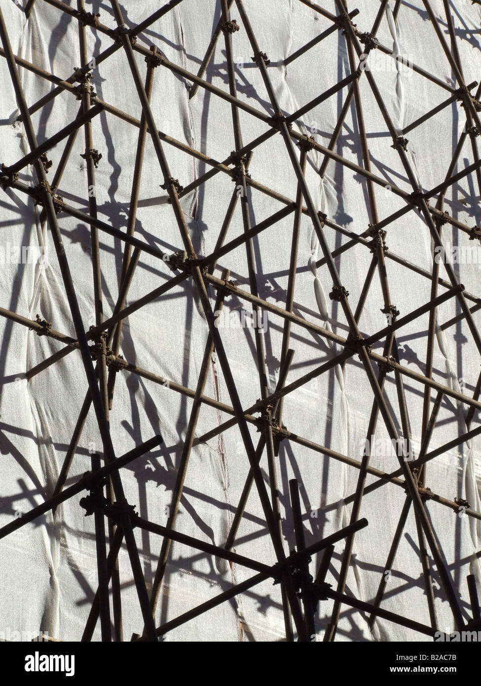 side wall support scaffolding on property building Stock Photo - Alamy