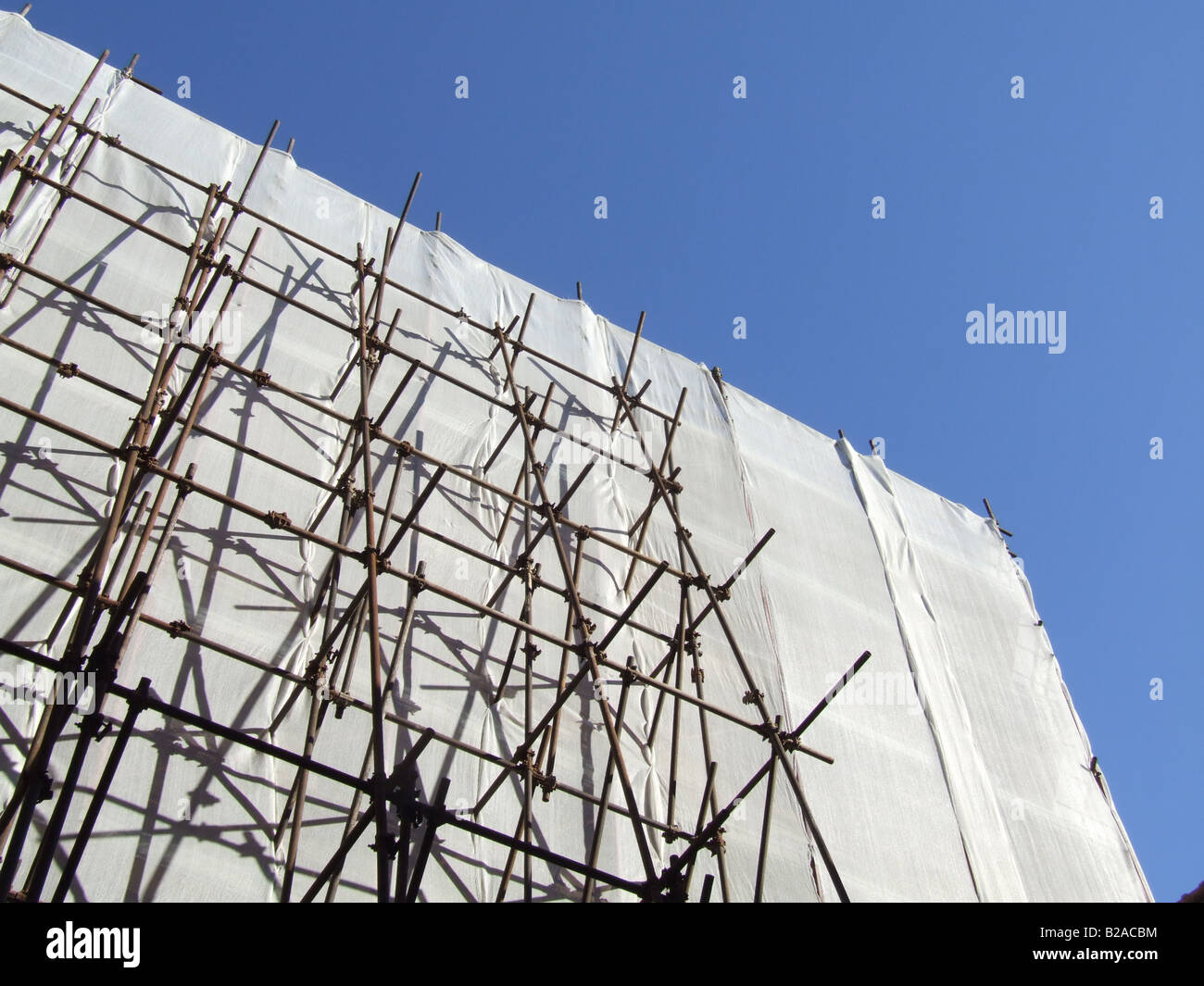 side wall support scaffolding on property building Stock Photo - Alamy