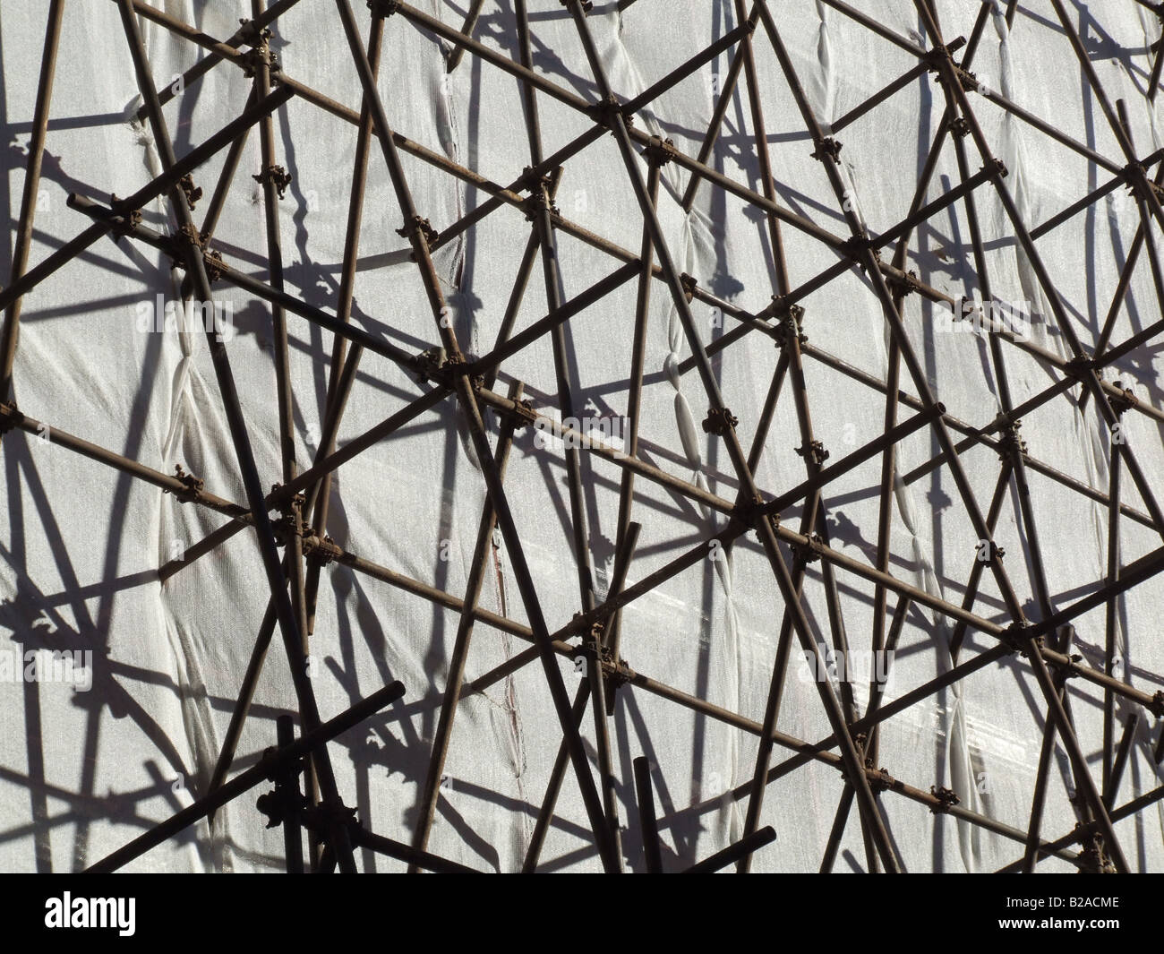 side wall support scaffolding on property building Stock Photo - Alamy