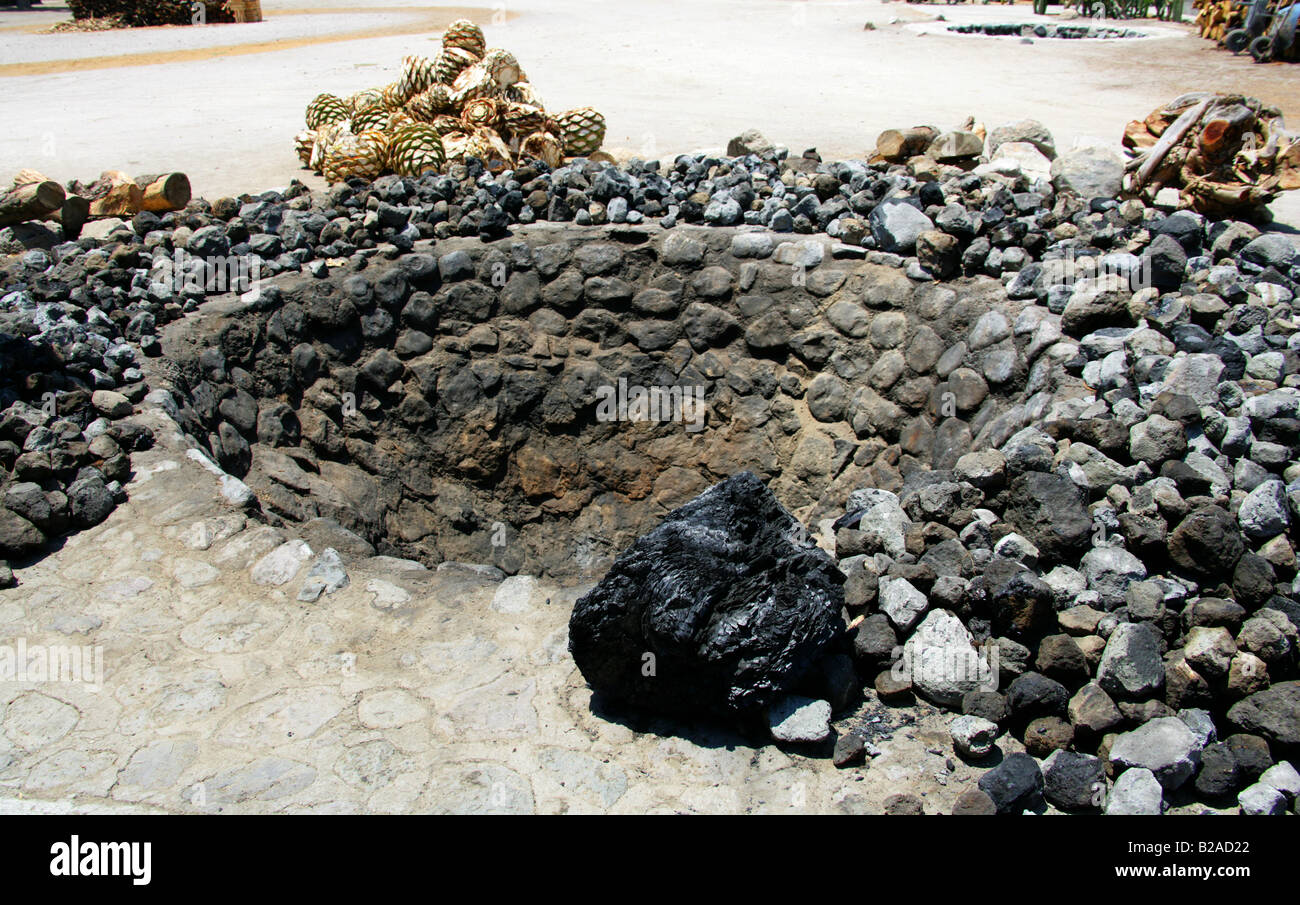 Mezcal Factory Nr Oaxaca, Mexico. Pits Where Agave Hearts are Cooked ...
