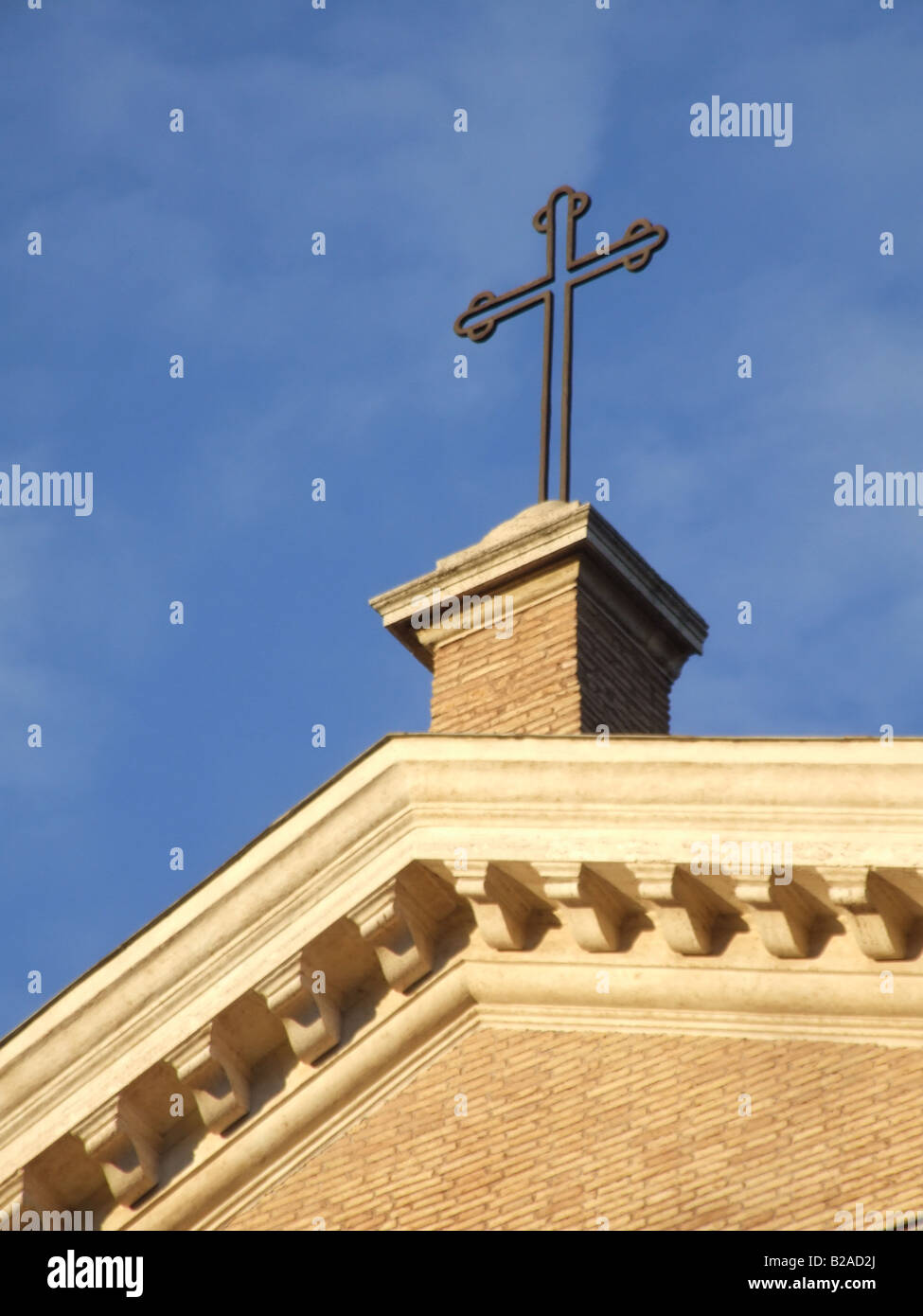 cross on church roof top in rome Stock Photo - Alamy
