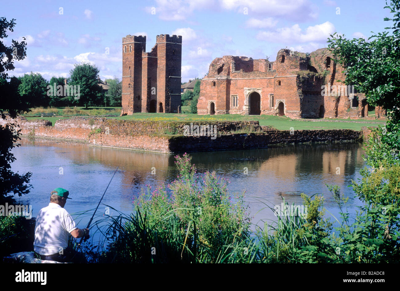 Kirby Muxloe Castle Fisherman Moat Leicestershire medieval English ...