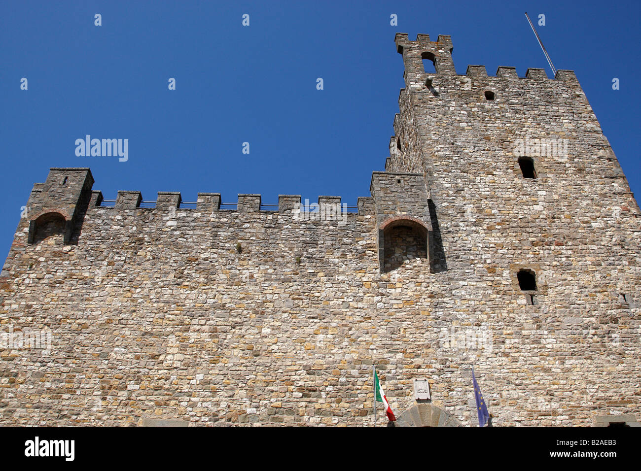 facade of the castle or fortress of castellina in chianti tuscany italy ...