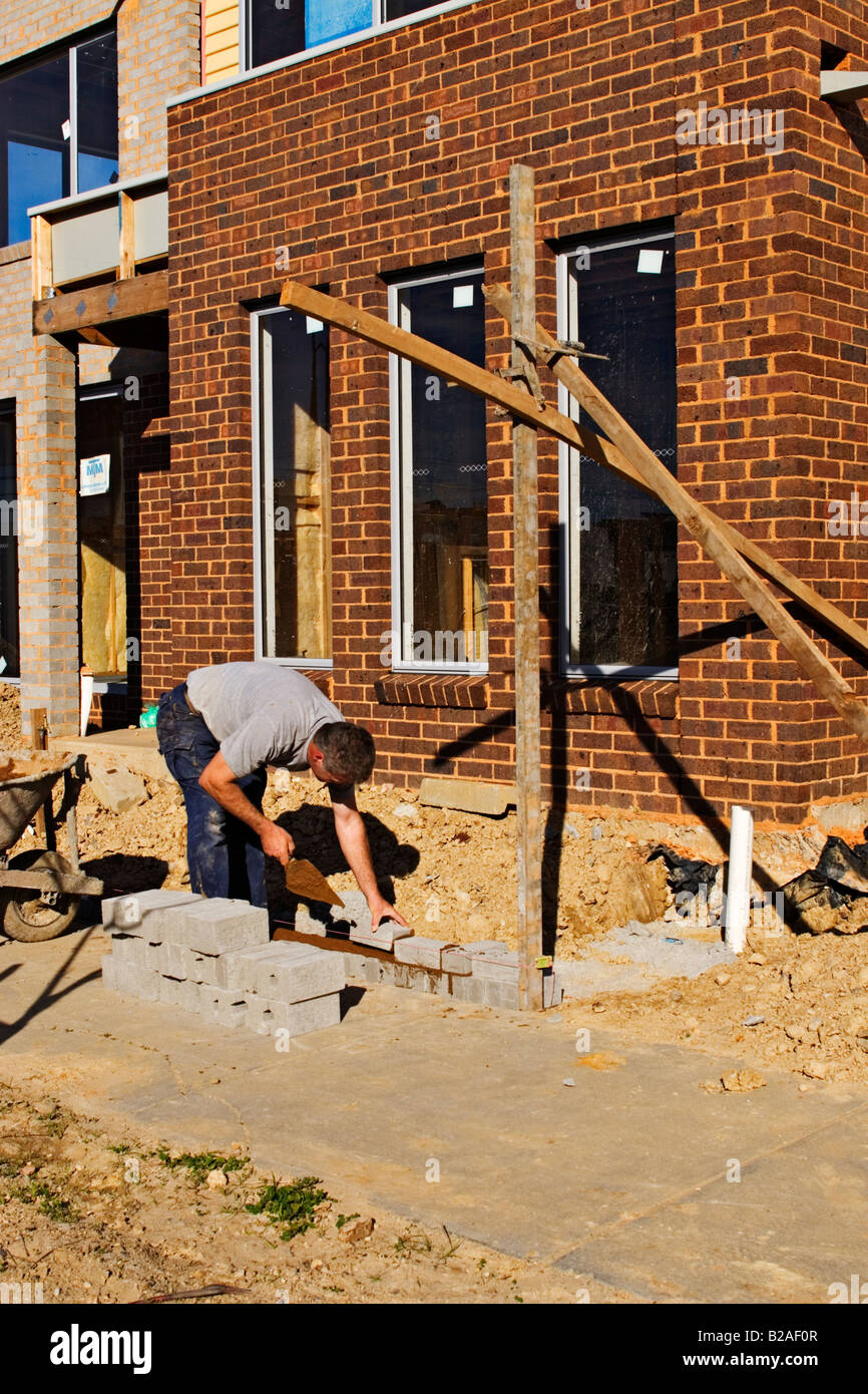 Construction laying bricks on site hi-res stock photography and images ...