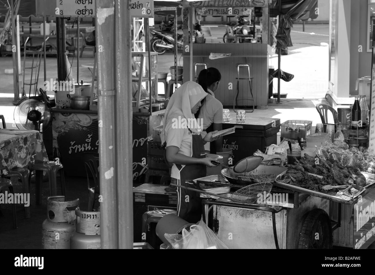 Thai cuisine food spicy Black and White Stock Photos & Images - Alamy