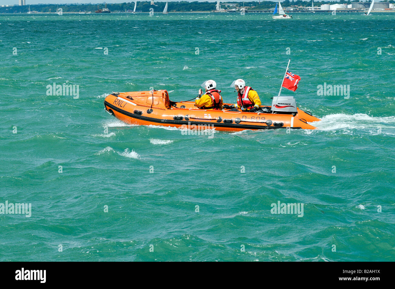 RNLI D class inshore boat during a rescue demonstration Stock Photo - Alamy