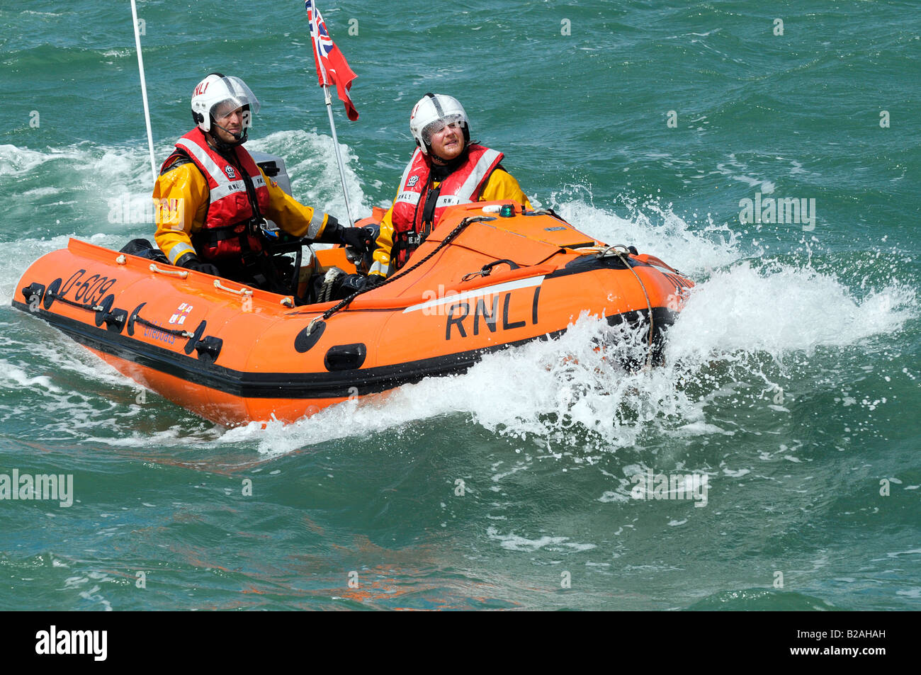 RNLI D class inshore boat during a rescue demonstration Stock Photo - Alamy