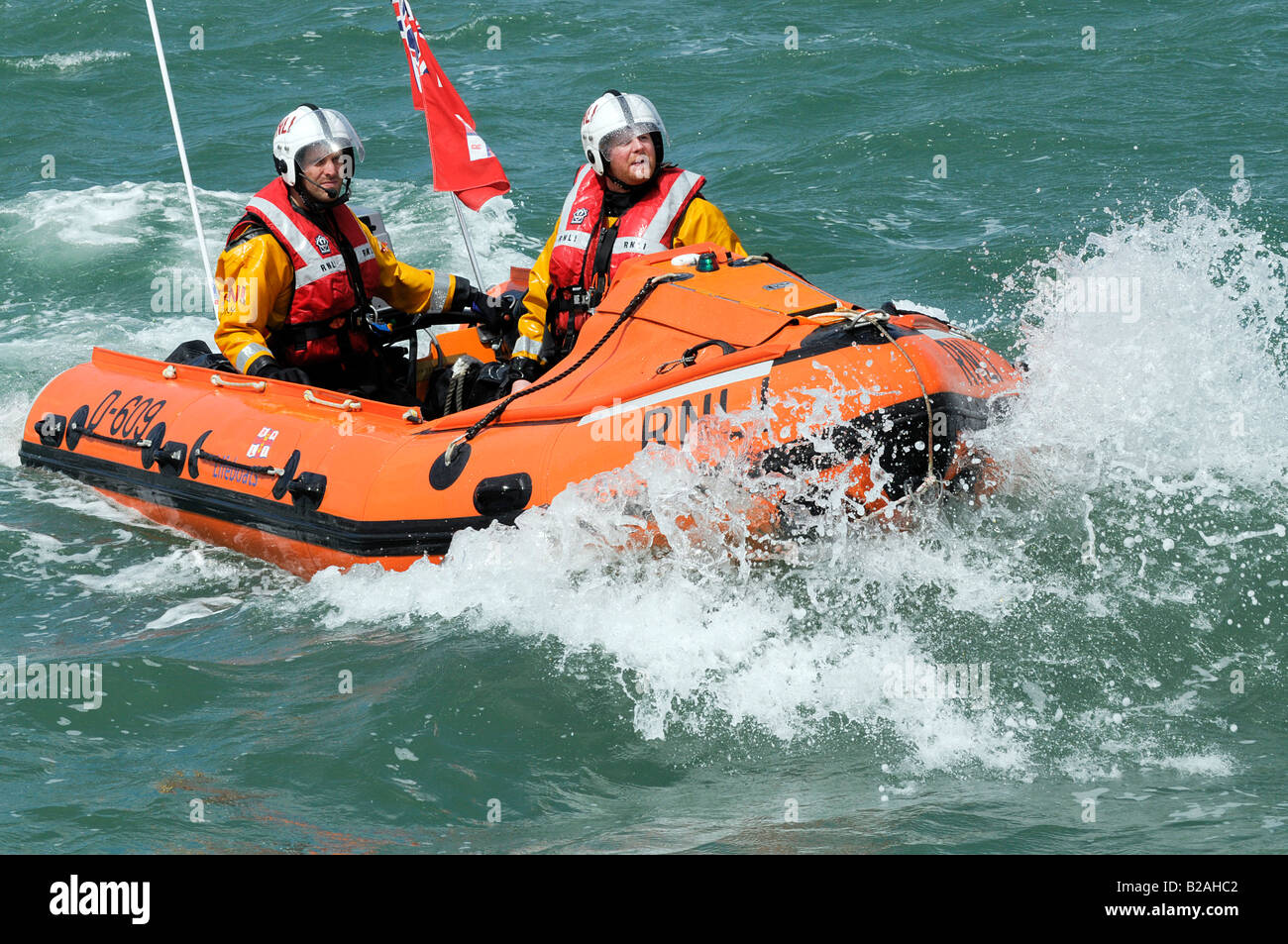 RNLI D class inshore boat during a rescue demonstration Stock Photo - Alamy
