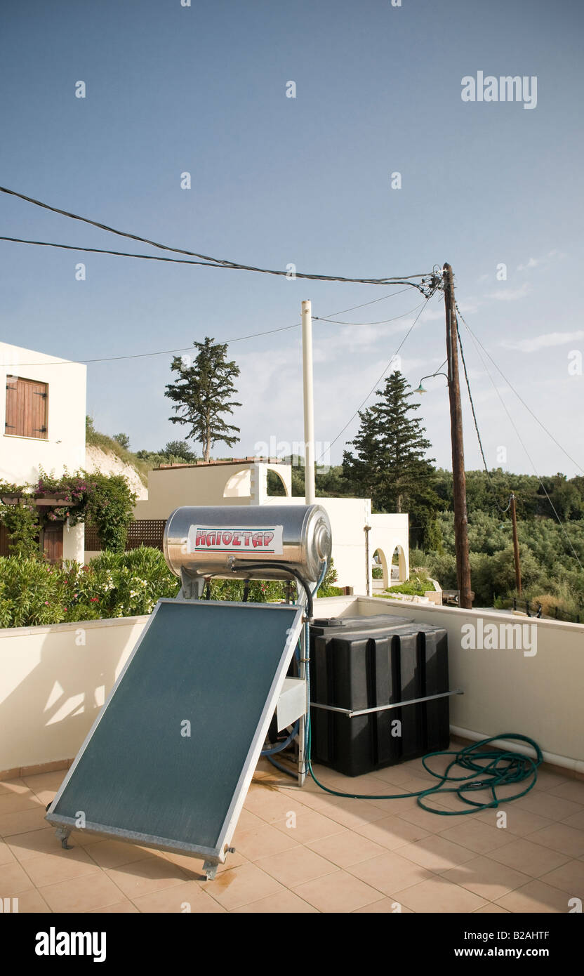 Roof mounted solar panel for domestic water heating Stock Photo - Alamy