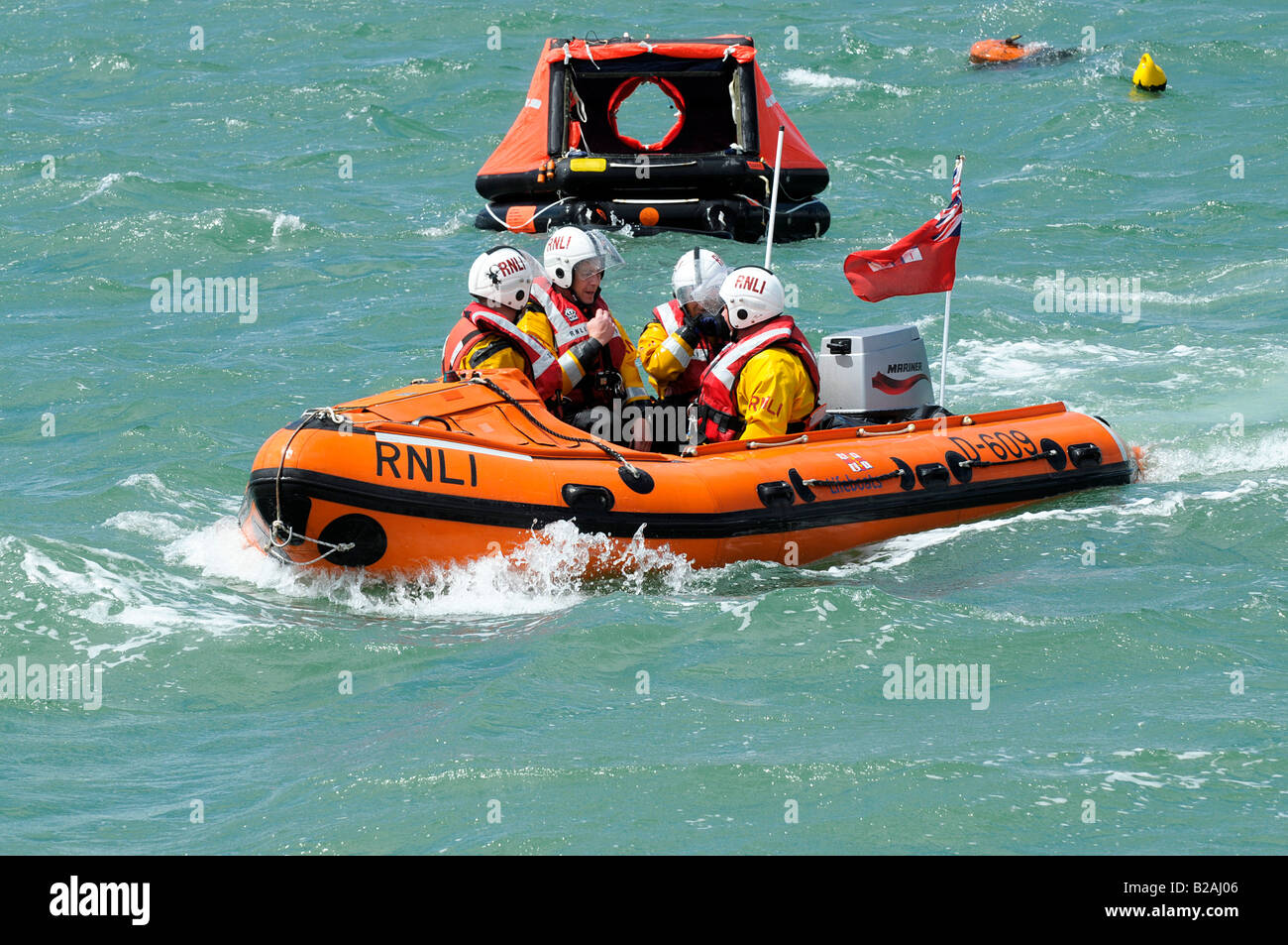 RNLI D class inshore boat during a rescue demonstration Stock Photo - Alamy