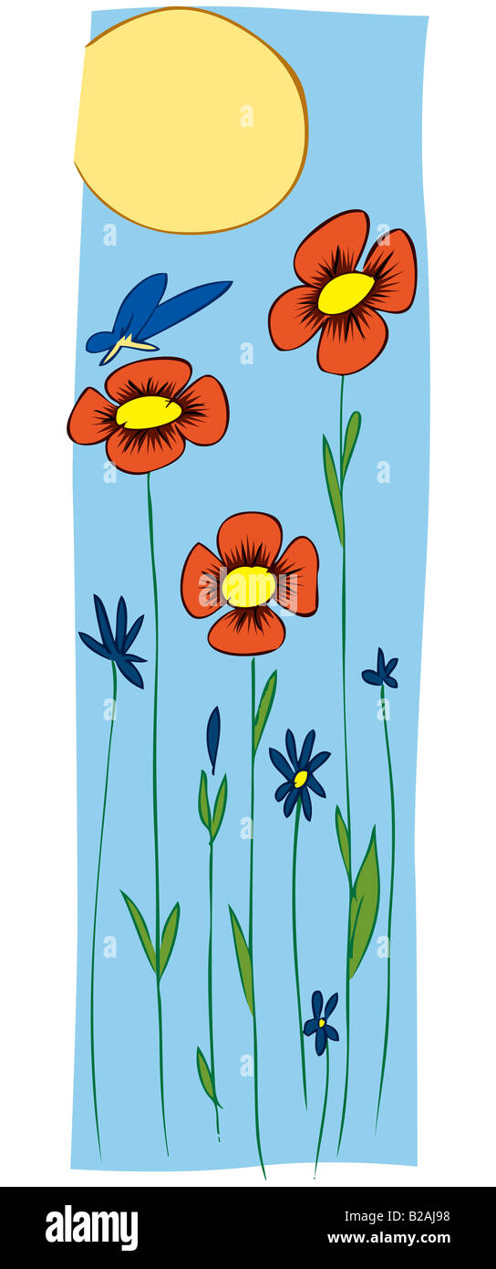 Cartoon poppy flower hi-res stock photography and images - Alamy