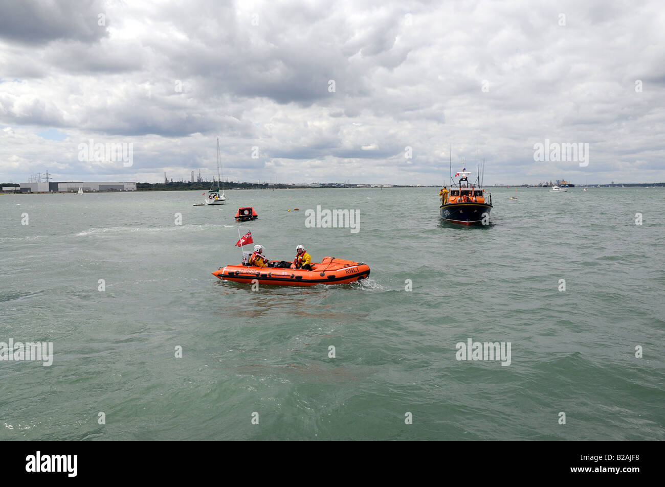 RNLI D class inshore boat during a rescue demonstration Stock Photo - Alamy