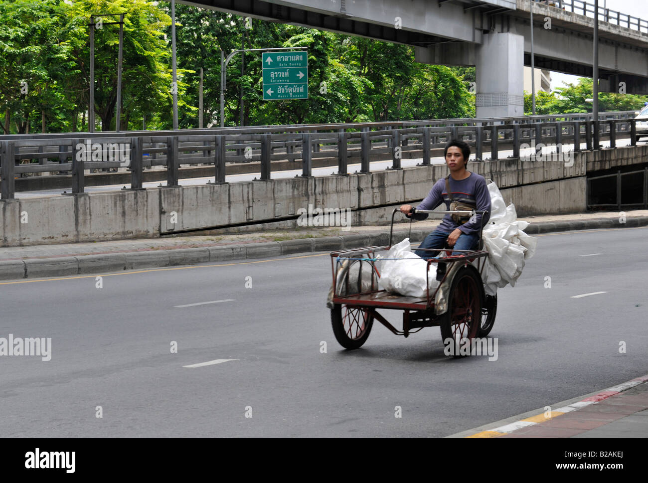 tricycle delivery service,bangkok street scene , bangkok , thailand ...