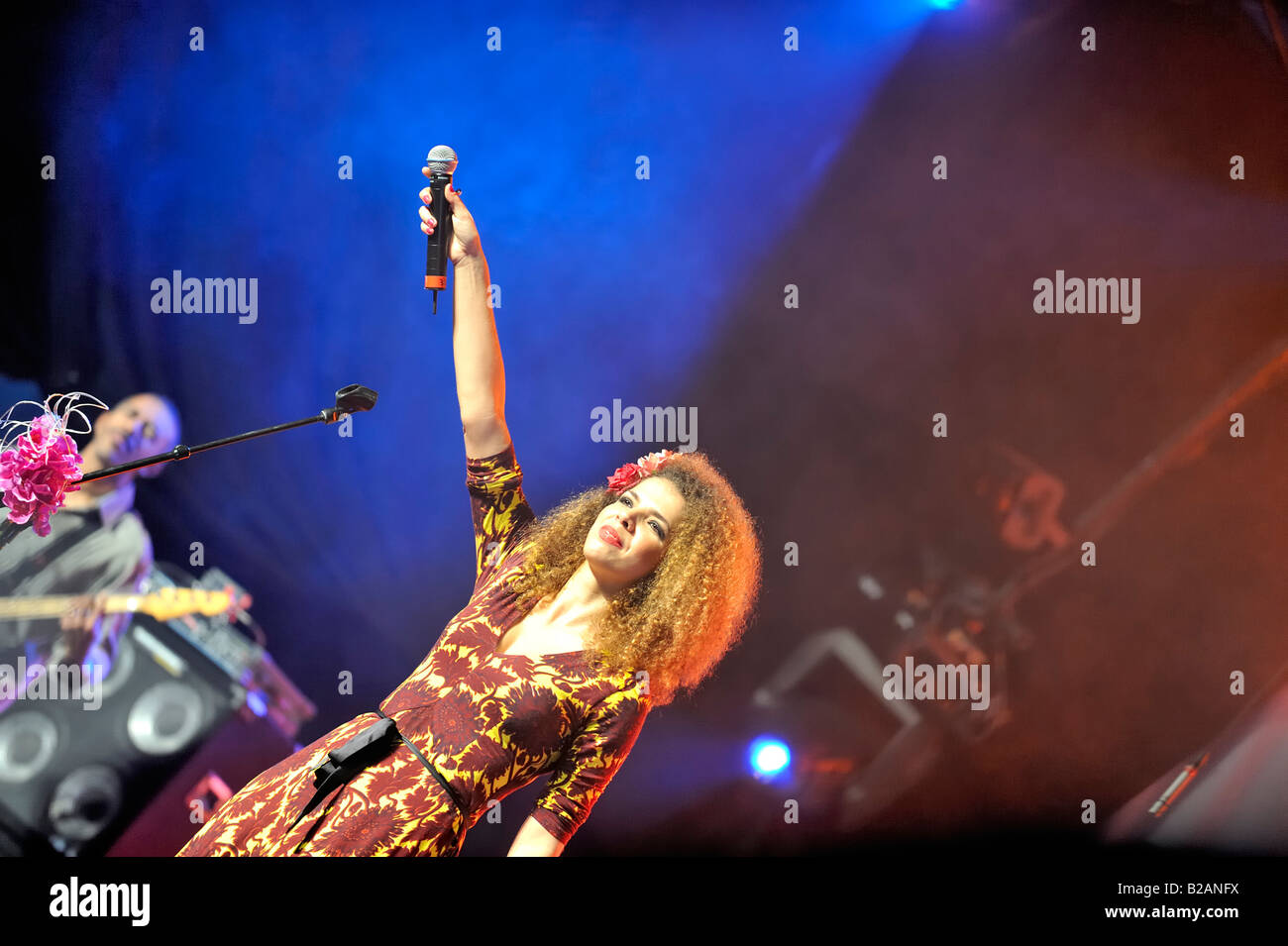 Brazilian singer Vanessa da Mata at the Paléo Festival, July 22nd 2008 ...