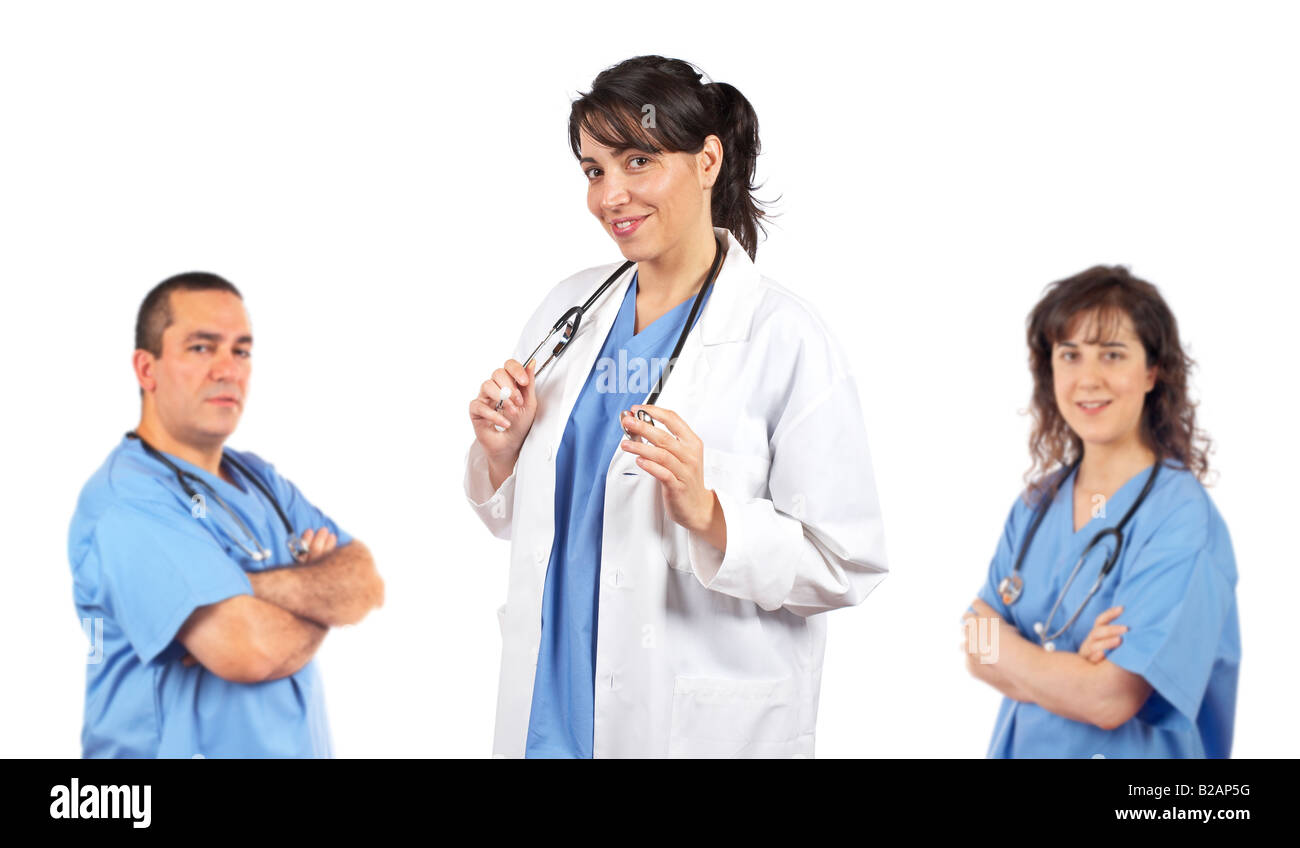 Medical team leader isolated on white background Stock Photo - Alamy