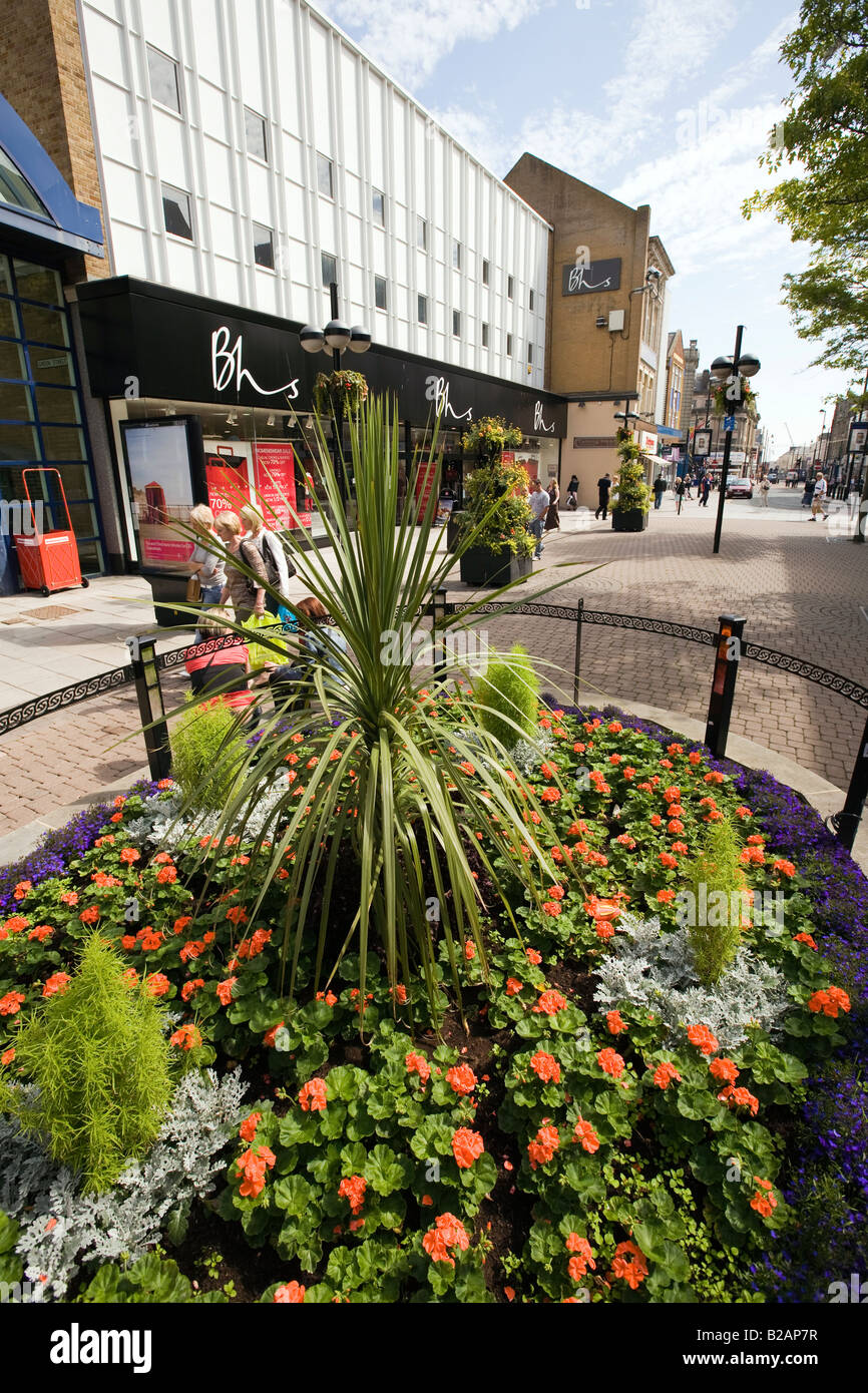 UK Tyne and Wear Sunderland High Street West floral planter near BHS ...