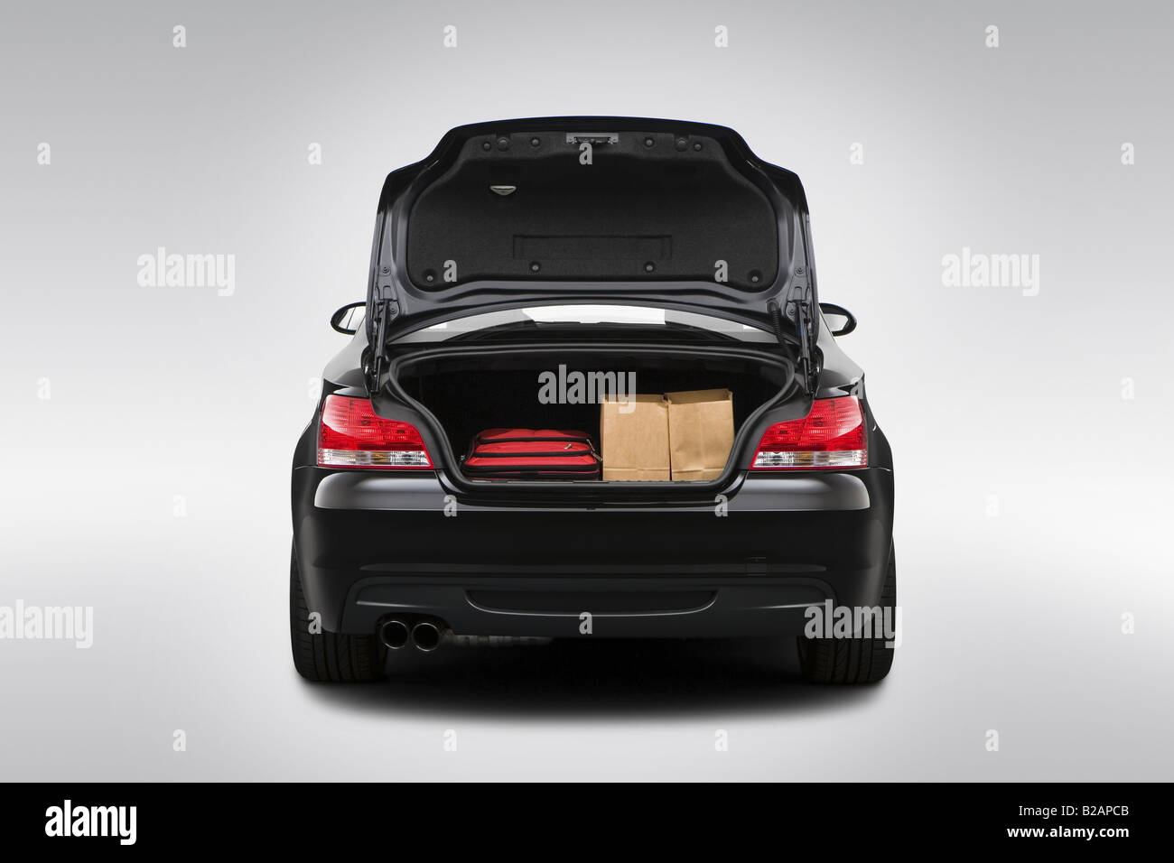 2008 BMW 1-series 135i in Black - Trunk Props Stock Photo - Alamy