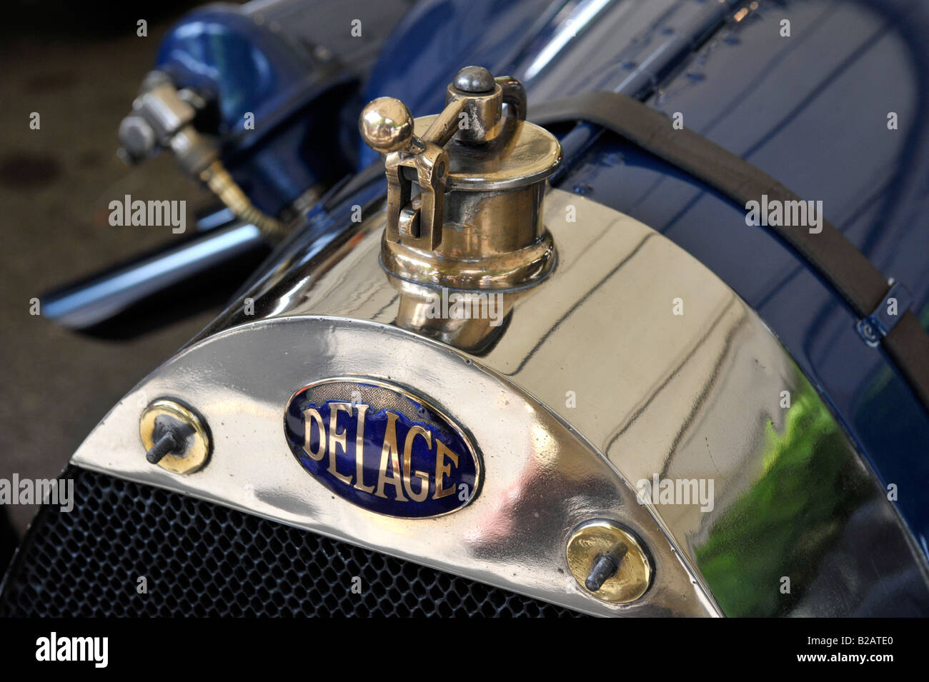 vintage Delage car brass polished radiator header tank Stock Photo - Alamy