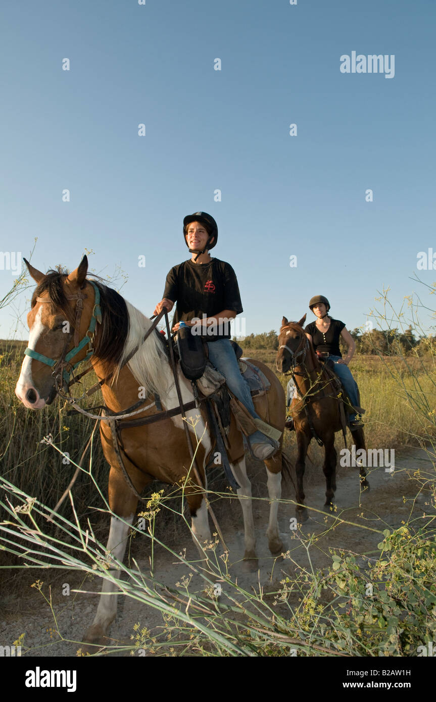 Israeli women riding horses in the Menashe Heights or Ramot Menashe ...