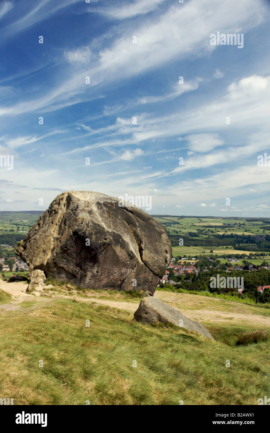 The Calf Rock, Ilkley Moor Stock Photo - Alamy