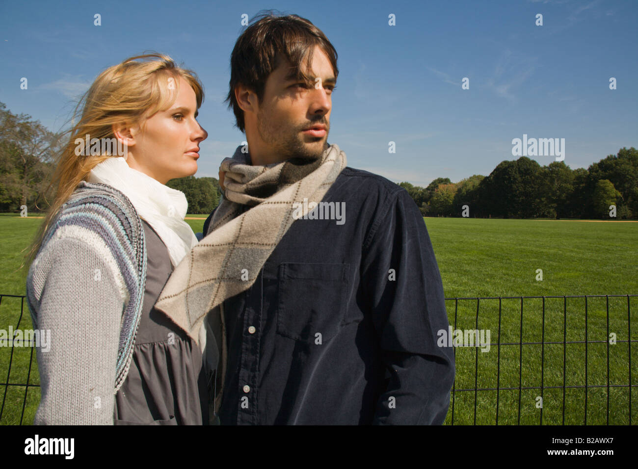 Romantic couple staring into distance Stock Photo - Alamy