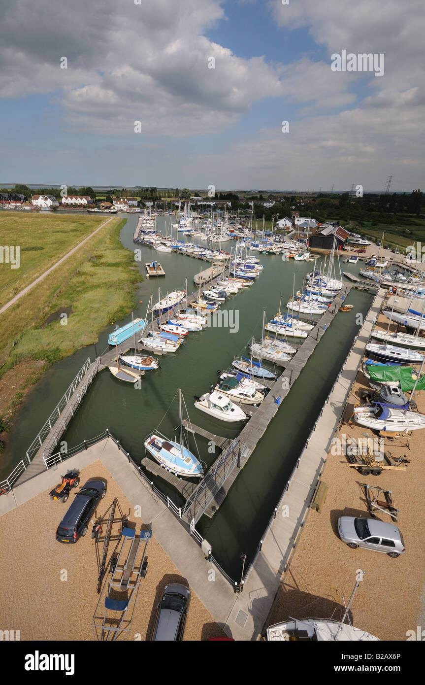 aerial view of boats in Swale Mariner conyer creek kent england Stock ...