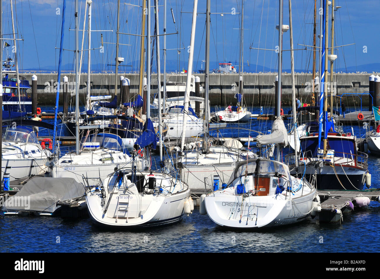 Yachts on Cascais harbour Stock Photo - Alamy
