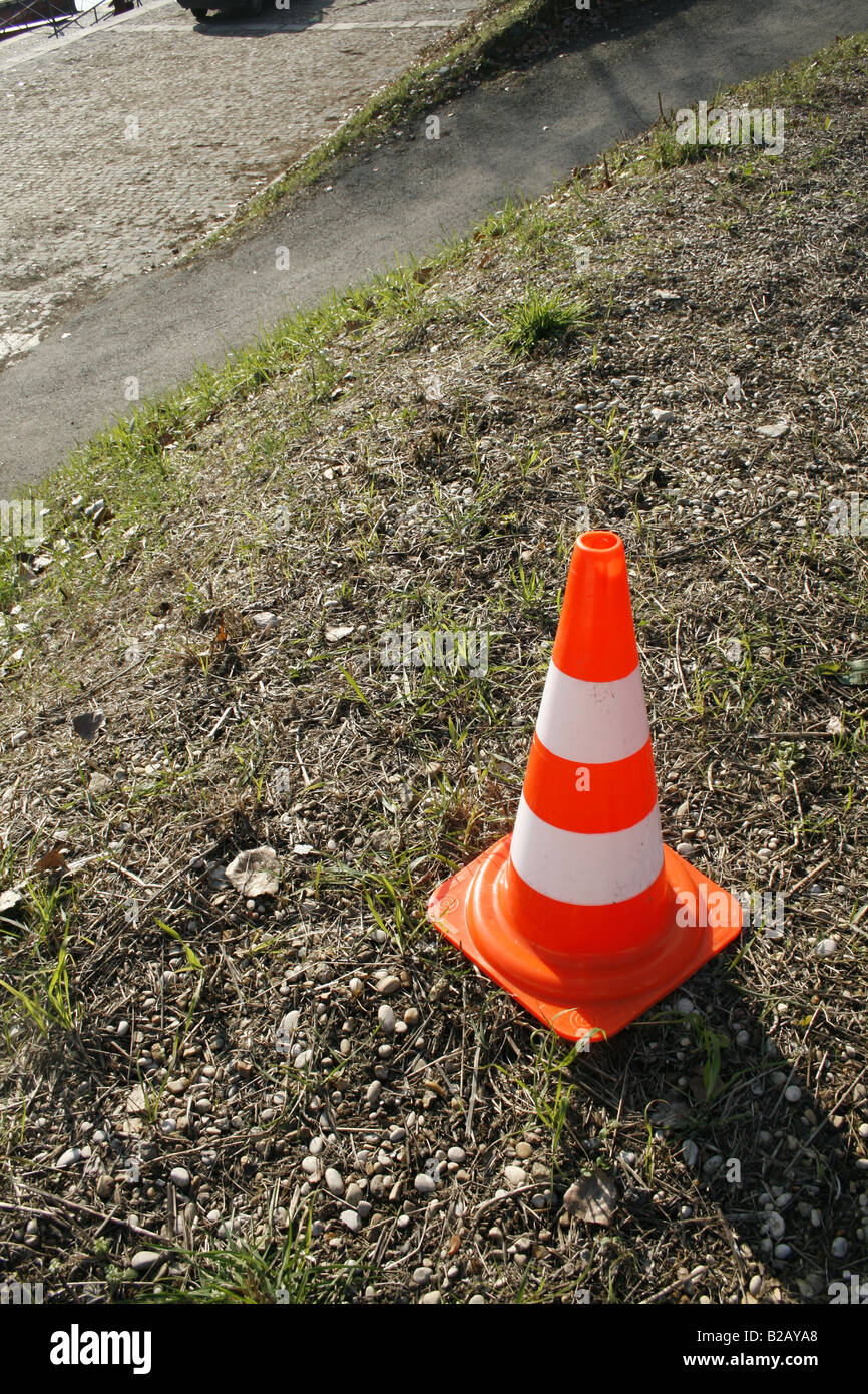 Traffic cones in line outdoors hi-res stock photography and images - Alamy