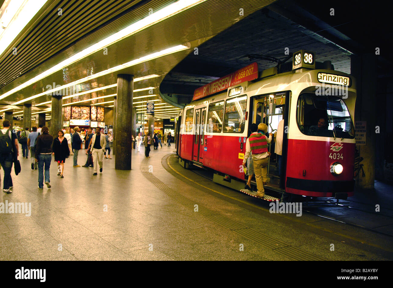 Austria Vienna Tram Station Line 38 terminus Stock Photo - Alamy