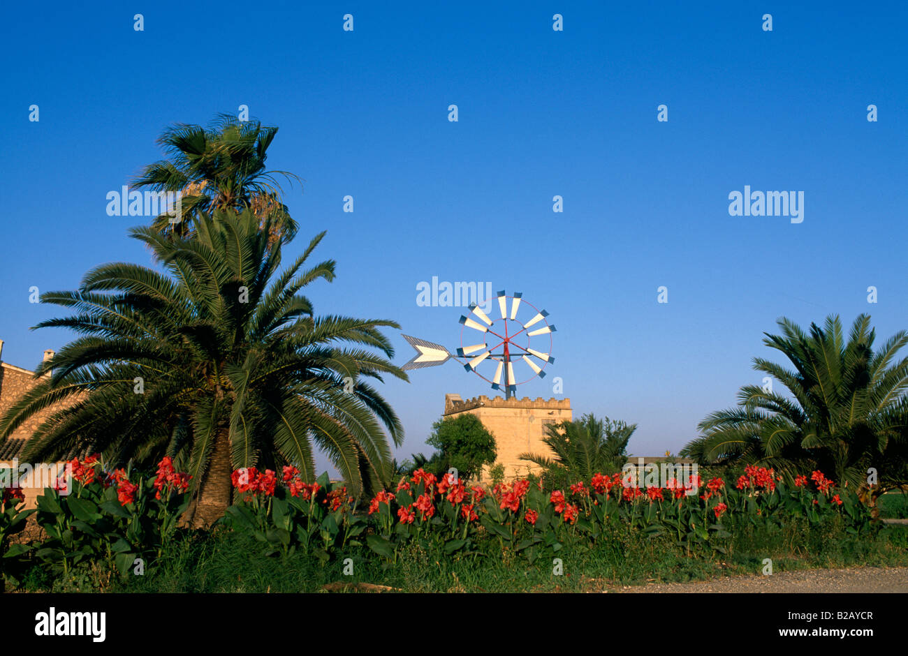 Windmill nearby Lluc Major Mallorca Balearic Islands Spain Stock Photo ...