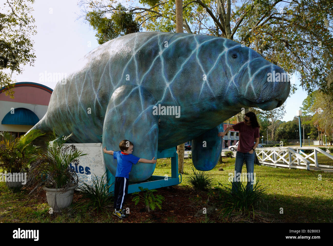 Manatee sculpture Homosassa Florida Stock Photo - Alamy