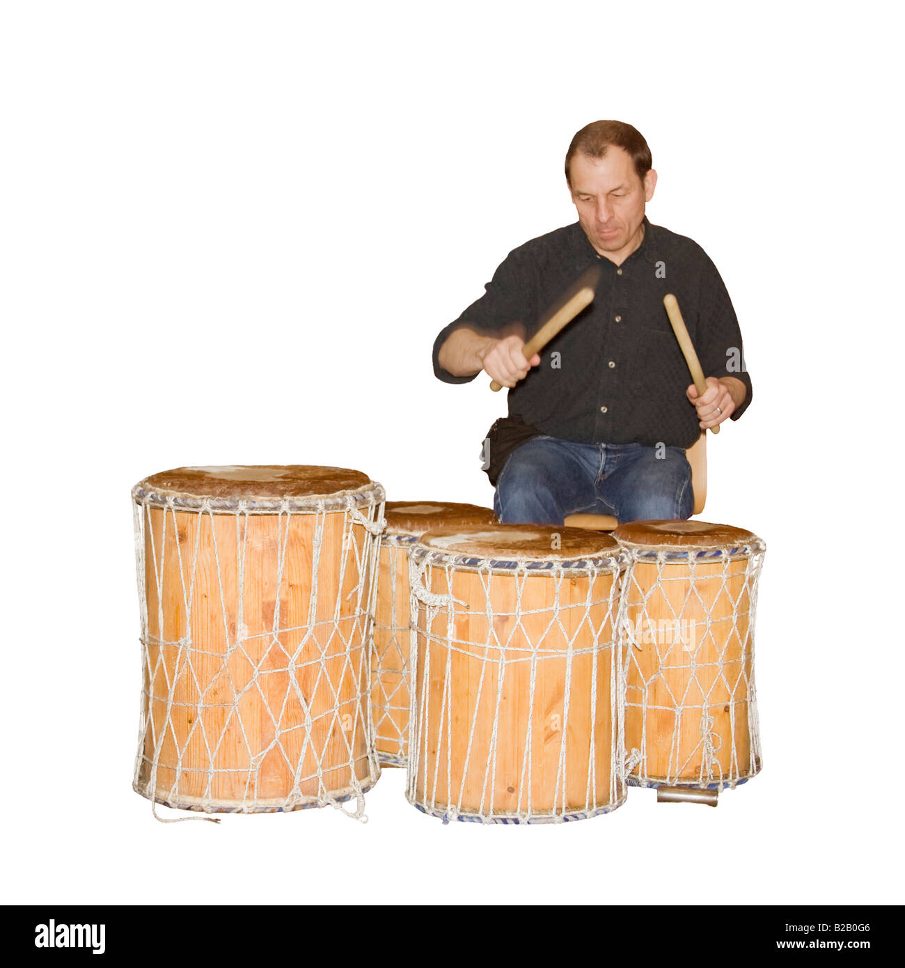 African man playing drums hi-res stock photography and images - Alamy